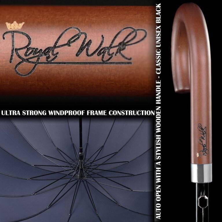 Large Umbrella with Wood Handle Walking Stick 54" Royal Walk