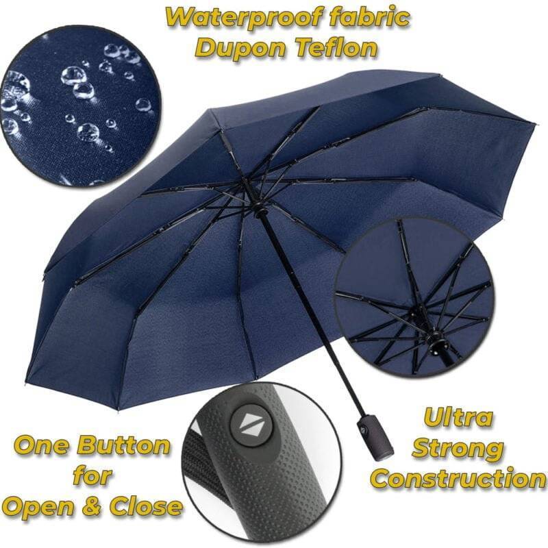 ☔ Folding Travel Umbrella for rain, automatic & compact
